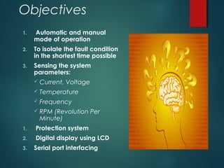 Generator fault indicator with auto shut down and overload control (GSM ...