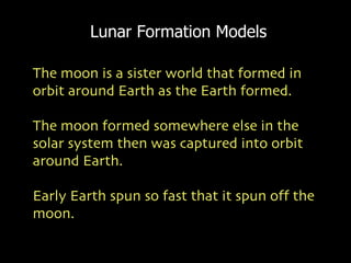 Moon formation processes | PPT