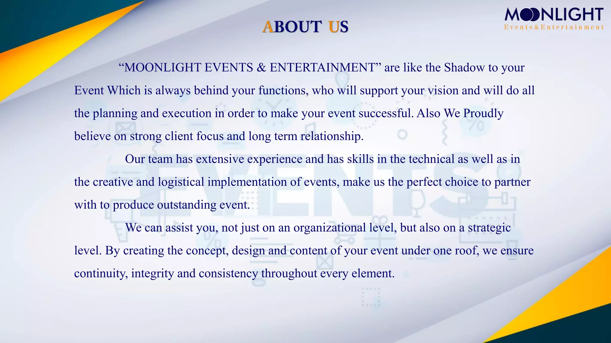 Moonlight Events And Entertainment - Company Profile | PPT