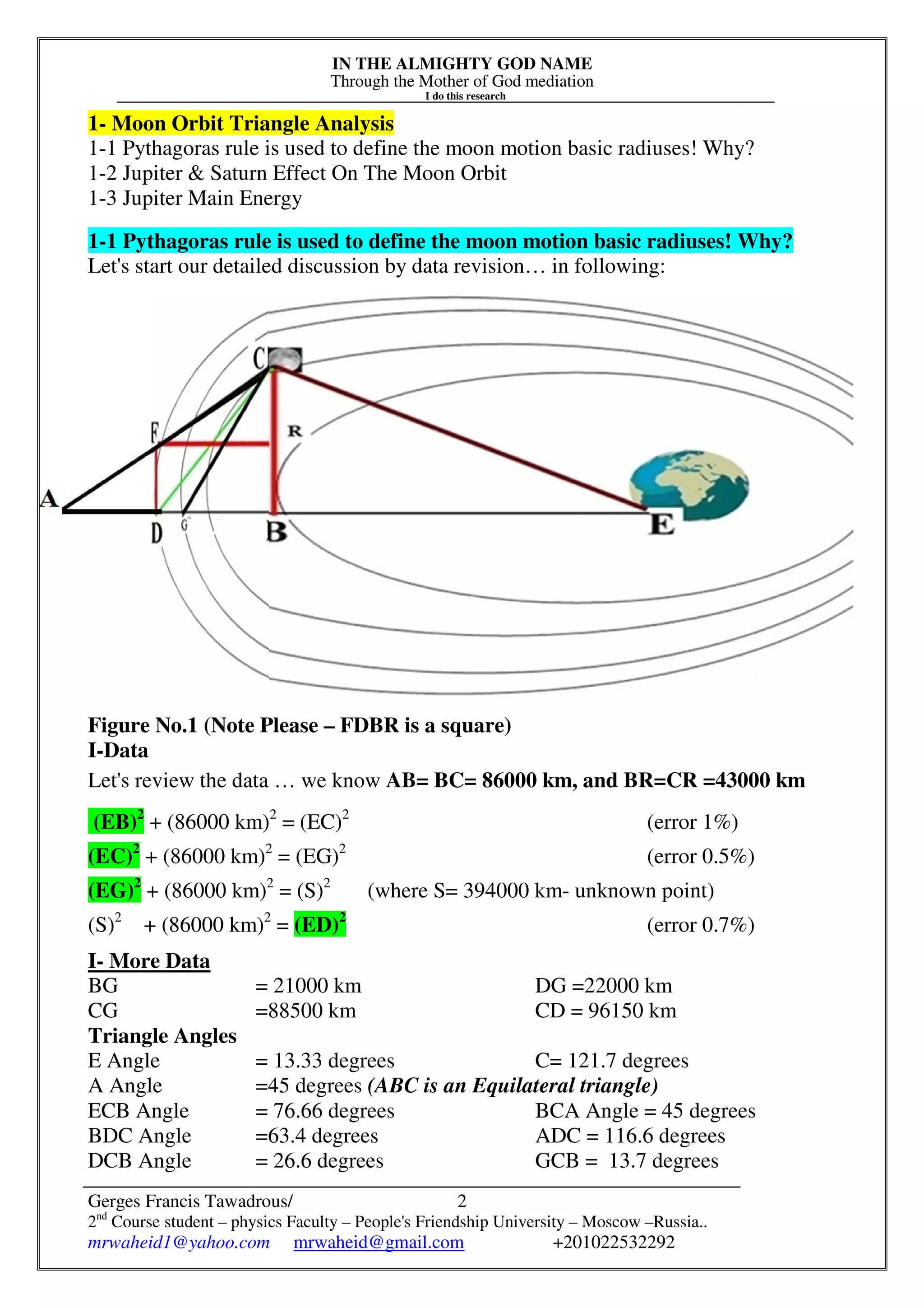 Moon Orbit Triangle Analysis Revised PDF Geography Science Moon Orbit Triangle Analysis Revised PDF Geography Science