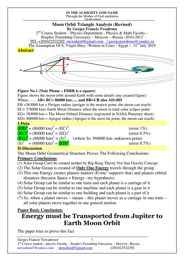 Moon Orbit Triangle Analysis (Revised) | PDF | Geography | Science