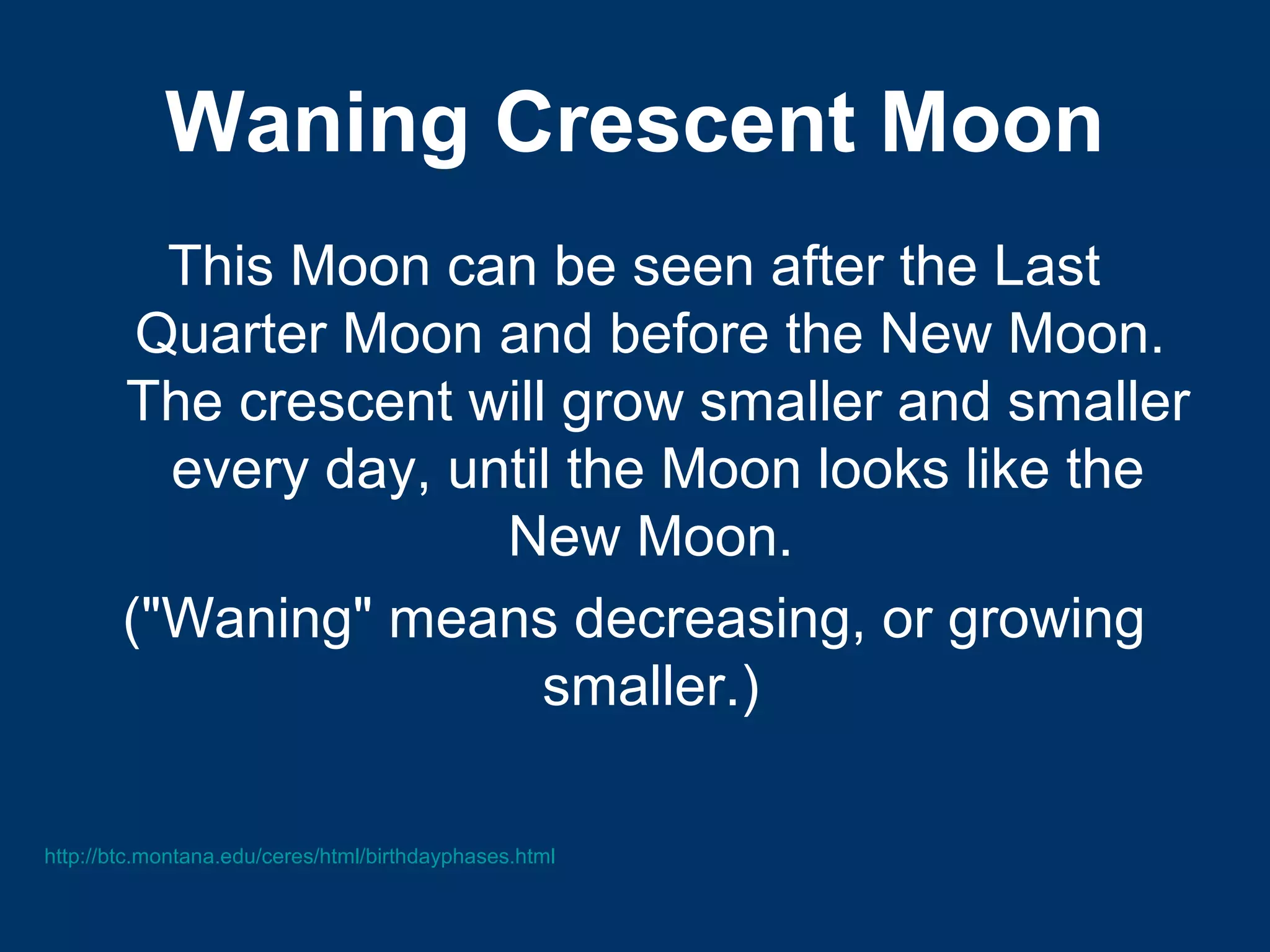 Moon phases for kids | PPT