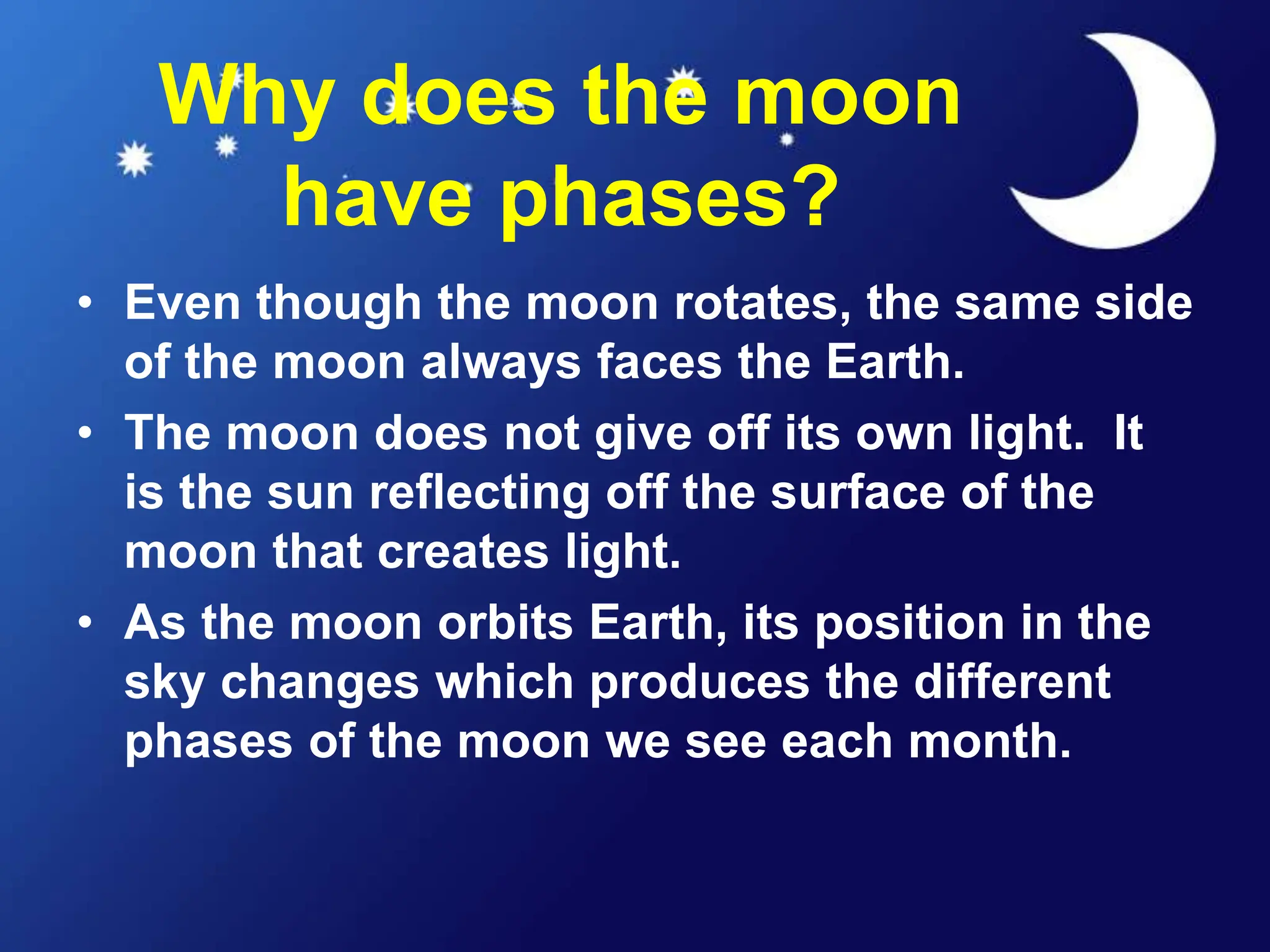 The 8 phases of moon grade 5 lesson in Science | PPT