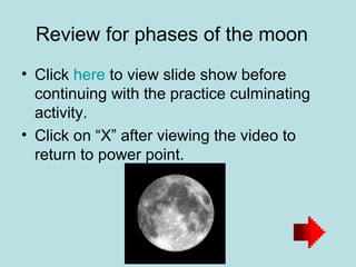 Moon phases game | PPT | Space and Astronomy | Science