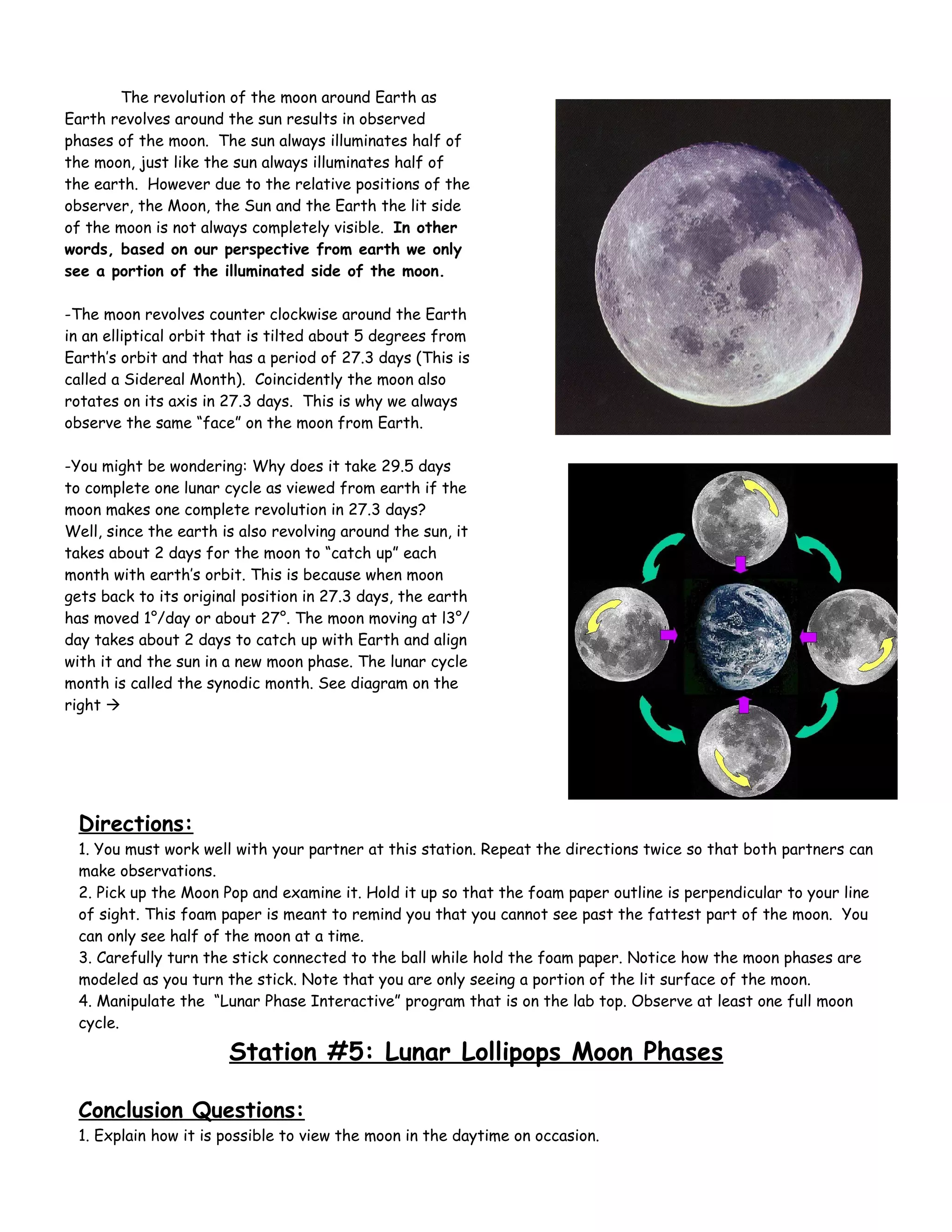 Moon Phases Stations Lab | PPT