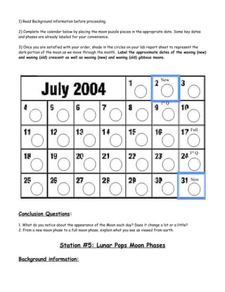 Moon Phases Stations Lab | PPT