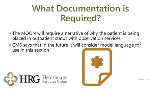 Medicare Outpatient Observation Notice (MOON) Update | PPT