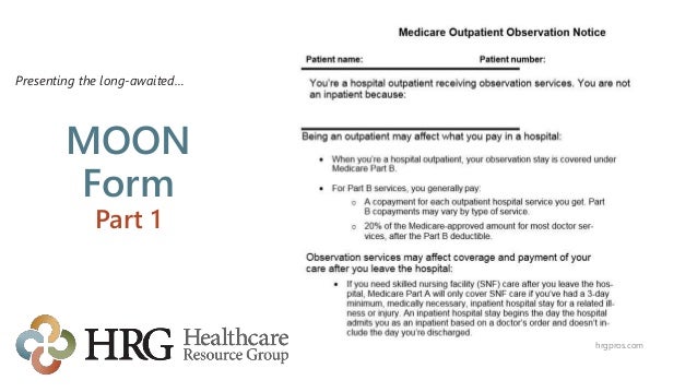 Medicare Outpatient Observation Notice (MOON) Update
