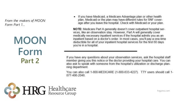Medicare Outpatient Observation Notice (MOON) Update