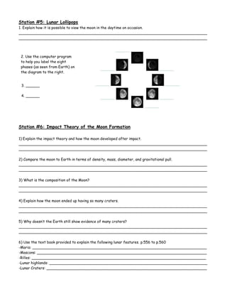 Moon Stations Lab Report Sheet | DOCX | Geography | Science