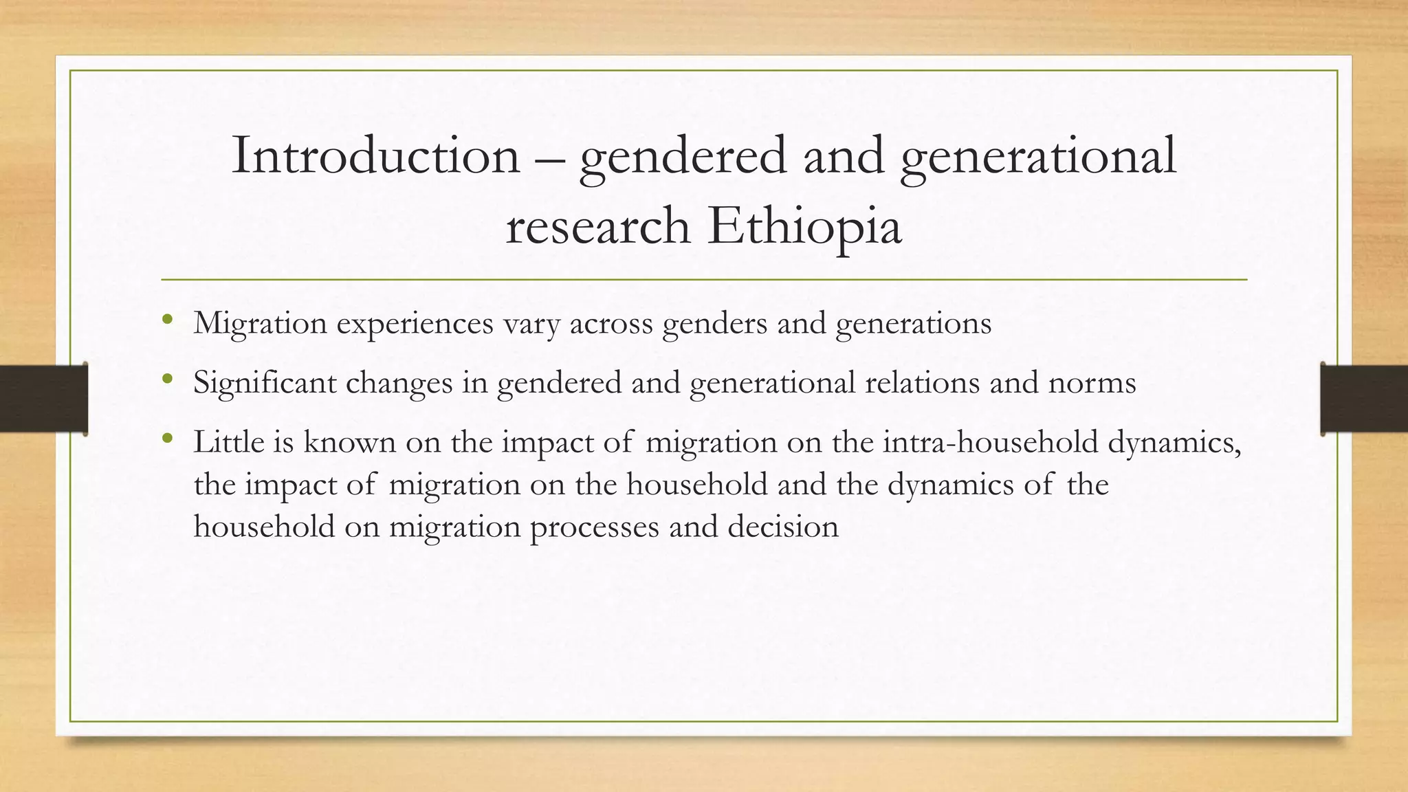 Ethiopia: Gendered experiences of migration | PPTX