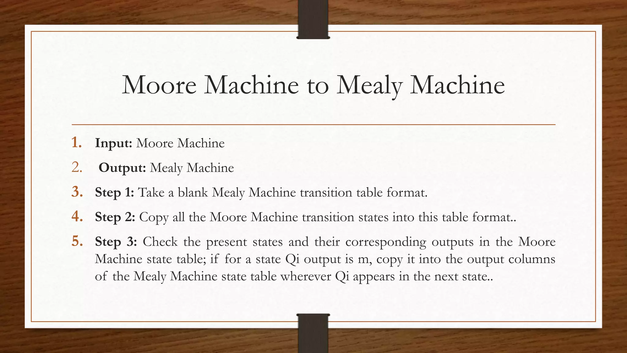 Moore and mealy machine | PPTX