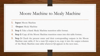 Moore and mealy machine | PPTX