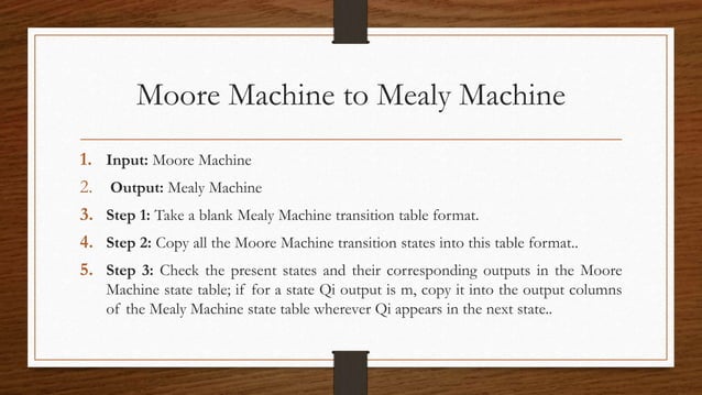 Moore and mealy machine | PPTX