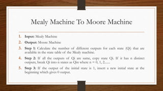 Moore and mealy machine | PPTX