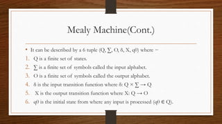 Moore and mealy machine | PPTX