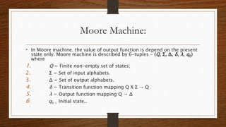 Moore and mealy machine | PPTX