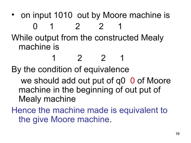 Moore and mealy machines | PPT