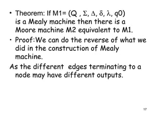 Moore and mealy machines | PPT