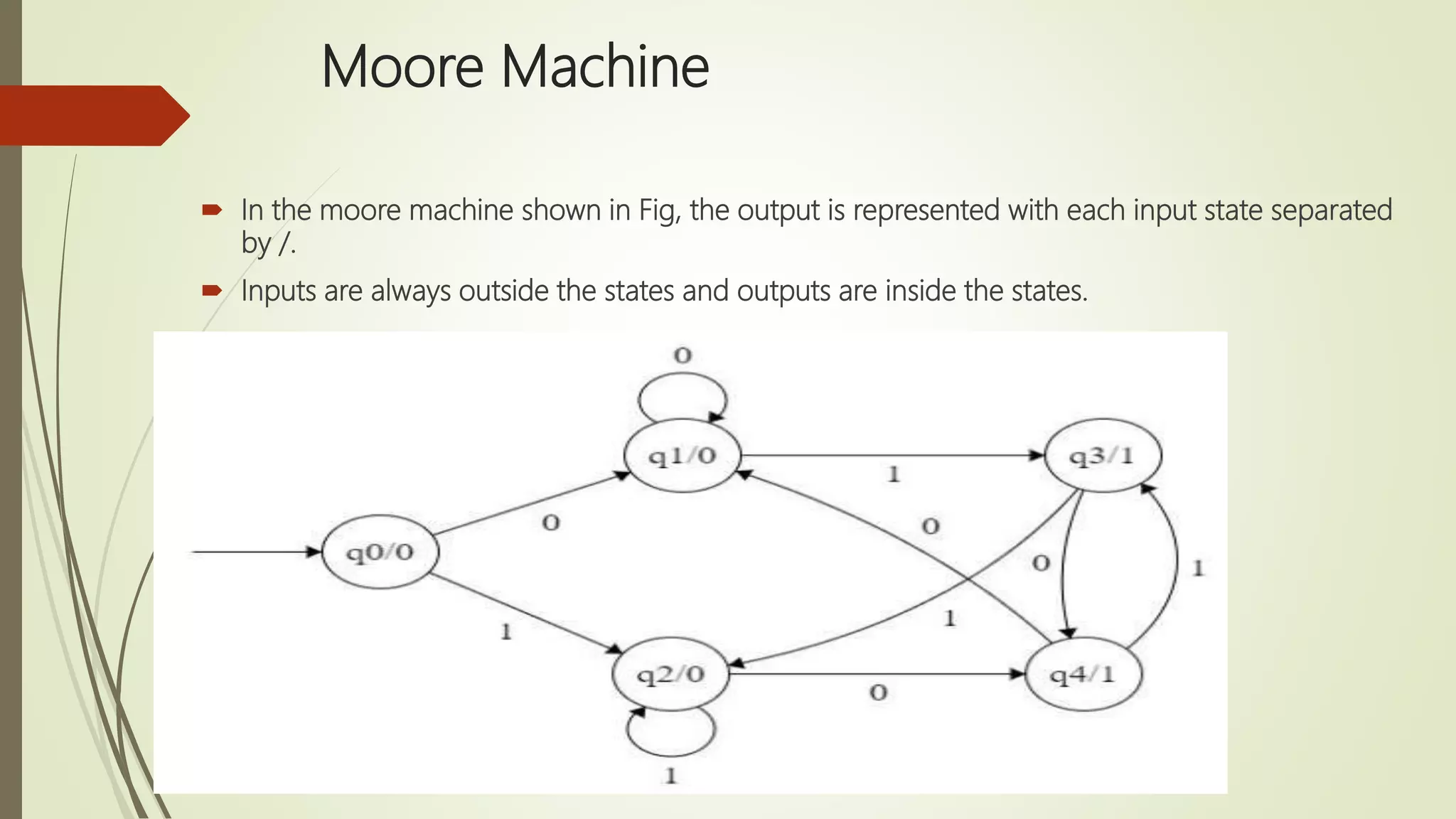 Moore and mealy machines | PPTX