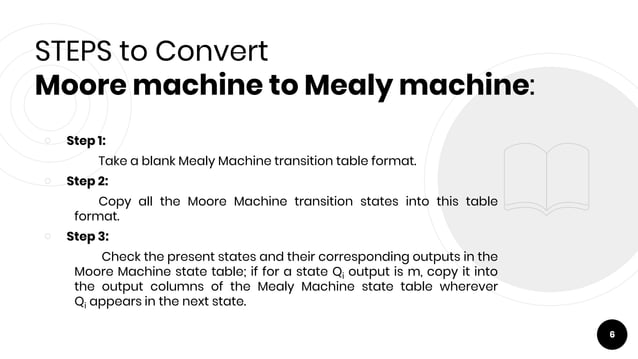 Moore Mealy Machine Conversion | PPTX | Technology & Computing