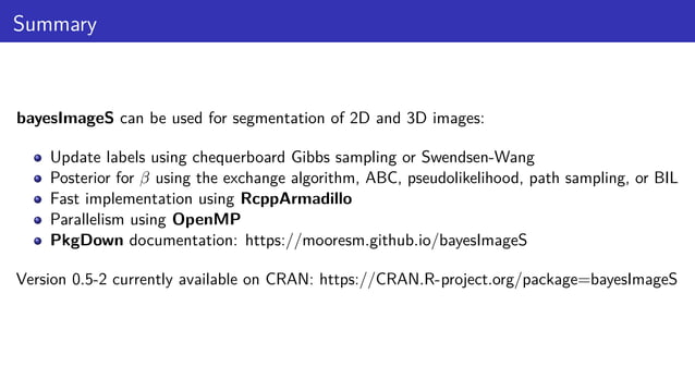 bayesImageS: an R package for Bayesian image analysis | PPT