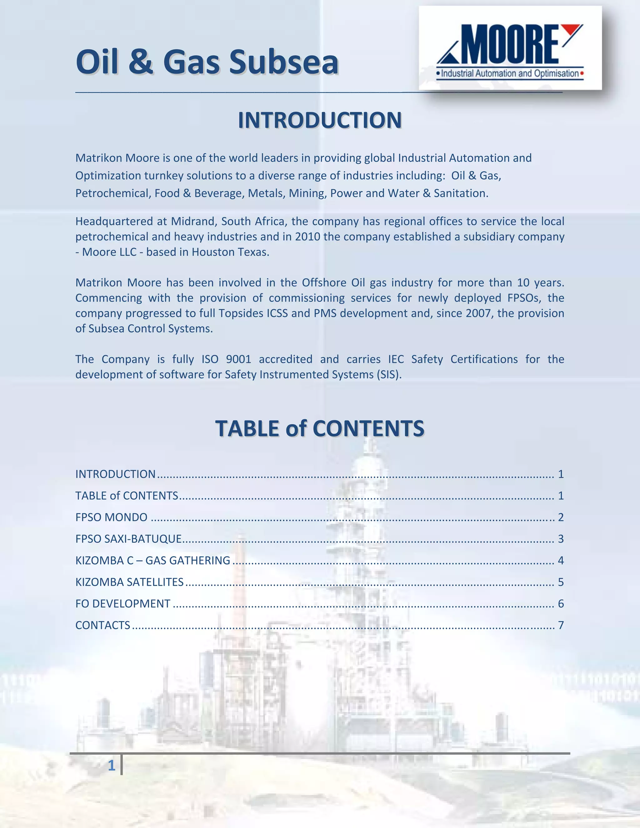 Moore Subsea Dossier | PDF