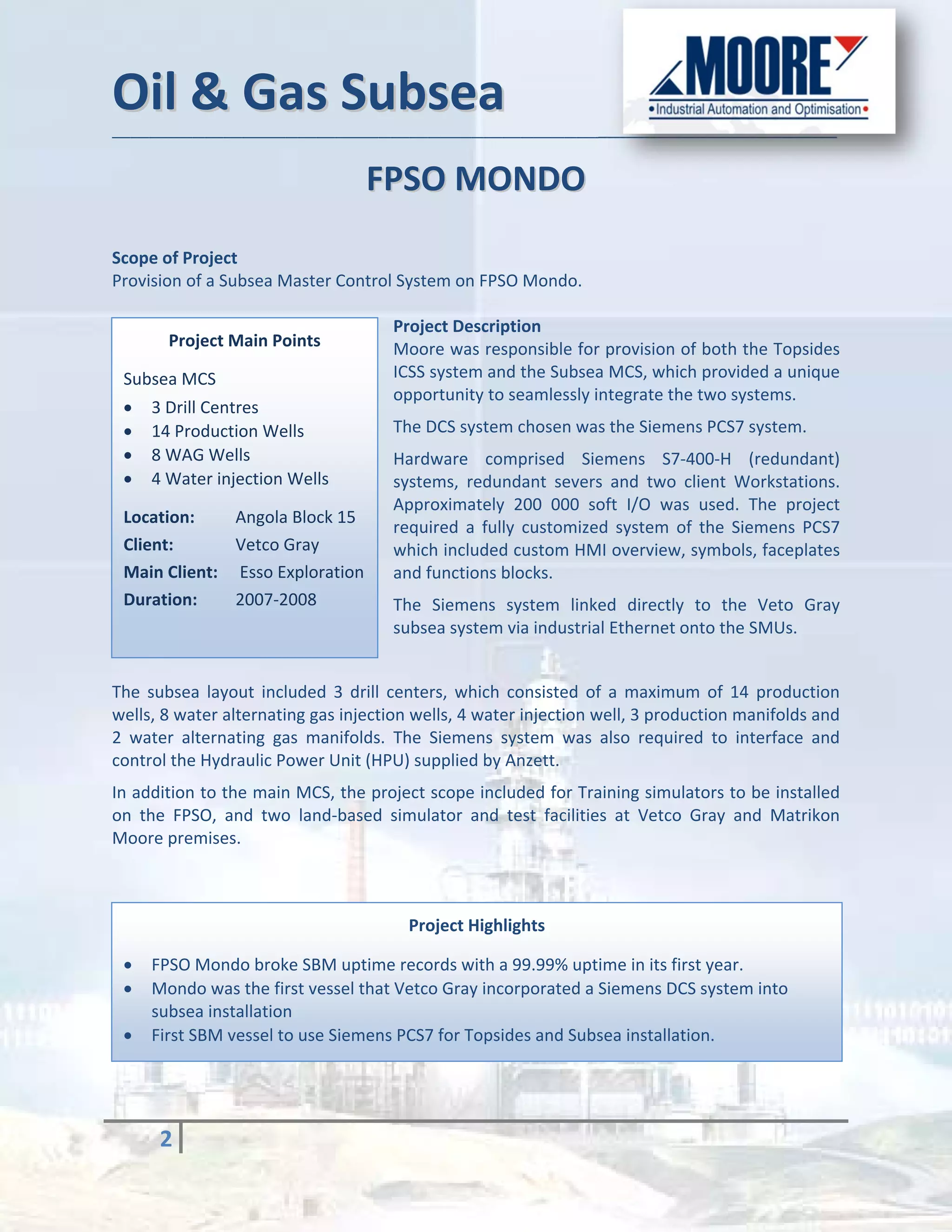 Moore Subsea Dossier | PDF