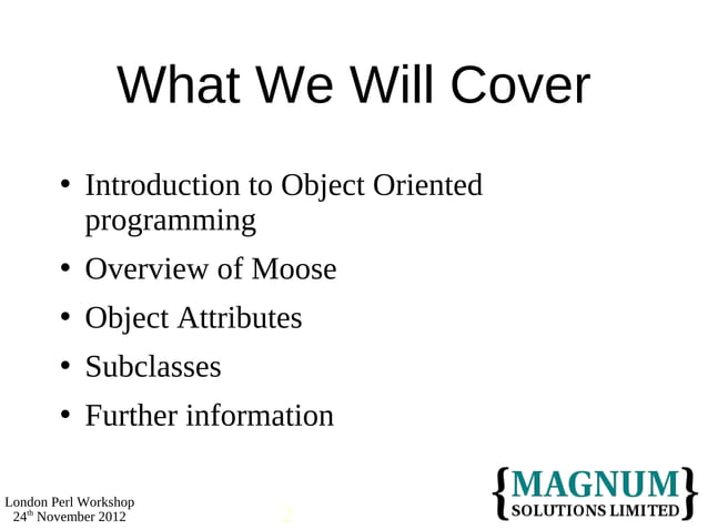 Introduction to OO Perl with Moose | PDF
