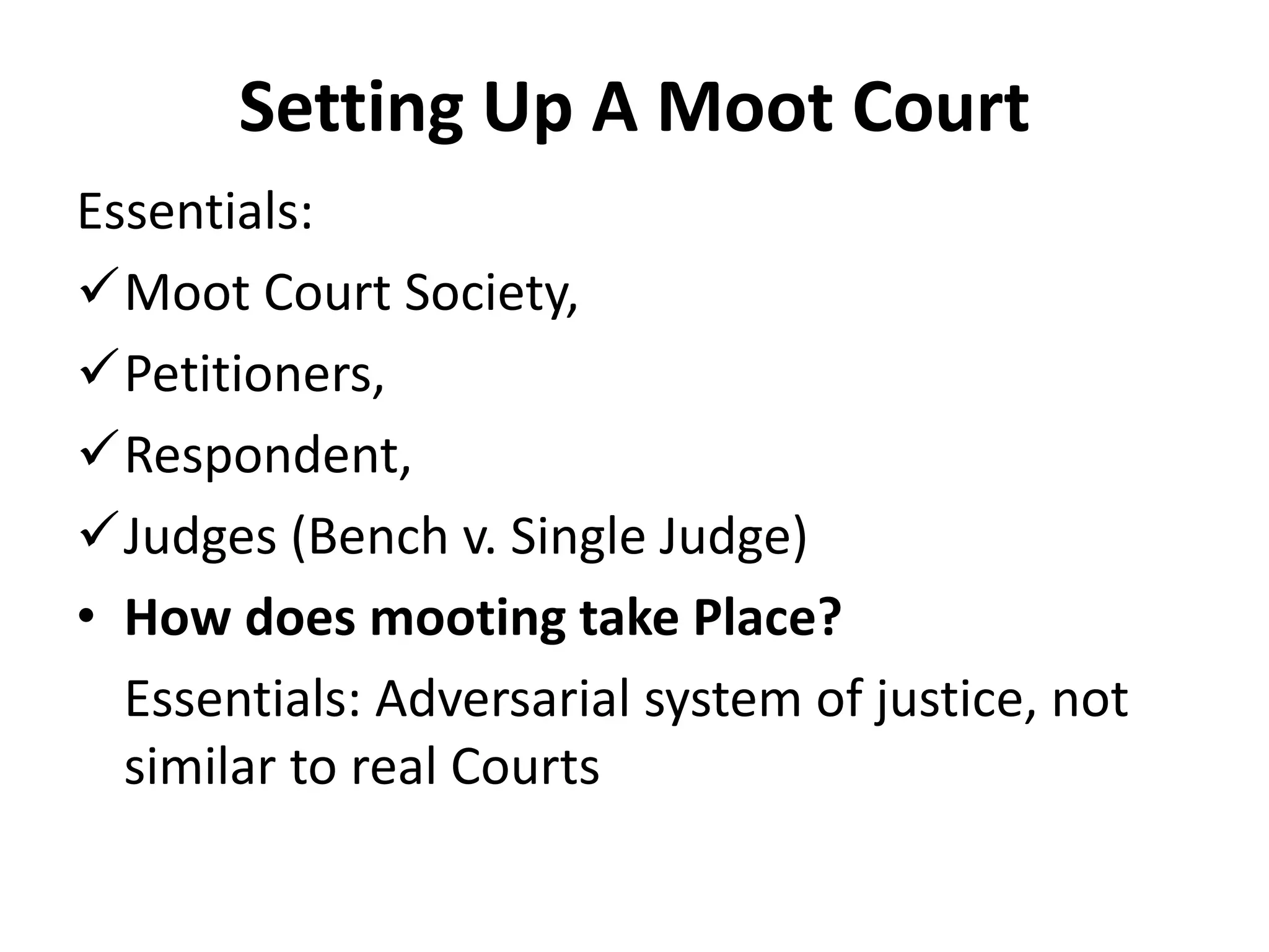 Moot Courts: Practice and Procedure | PPTX