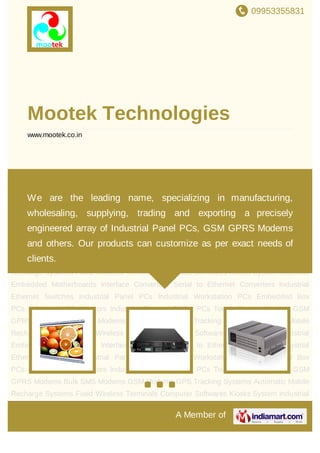Mootek Technologies, Chennai, Industrial Panel PCs | PDF