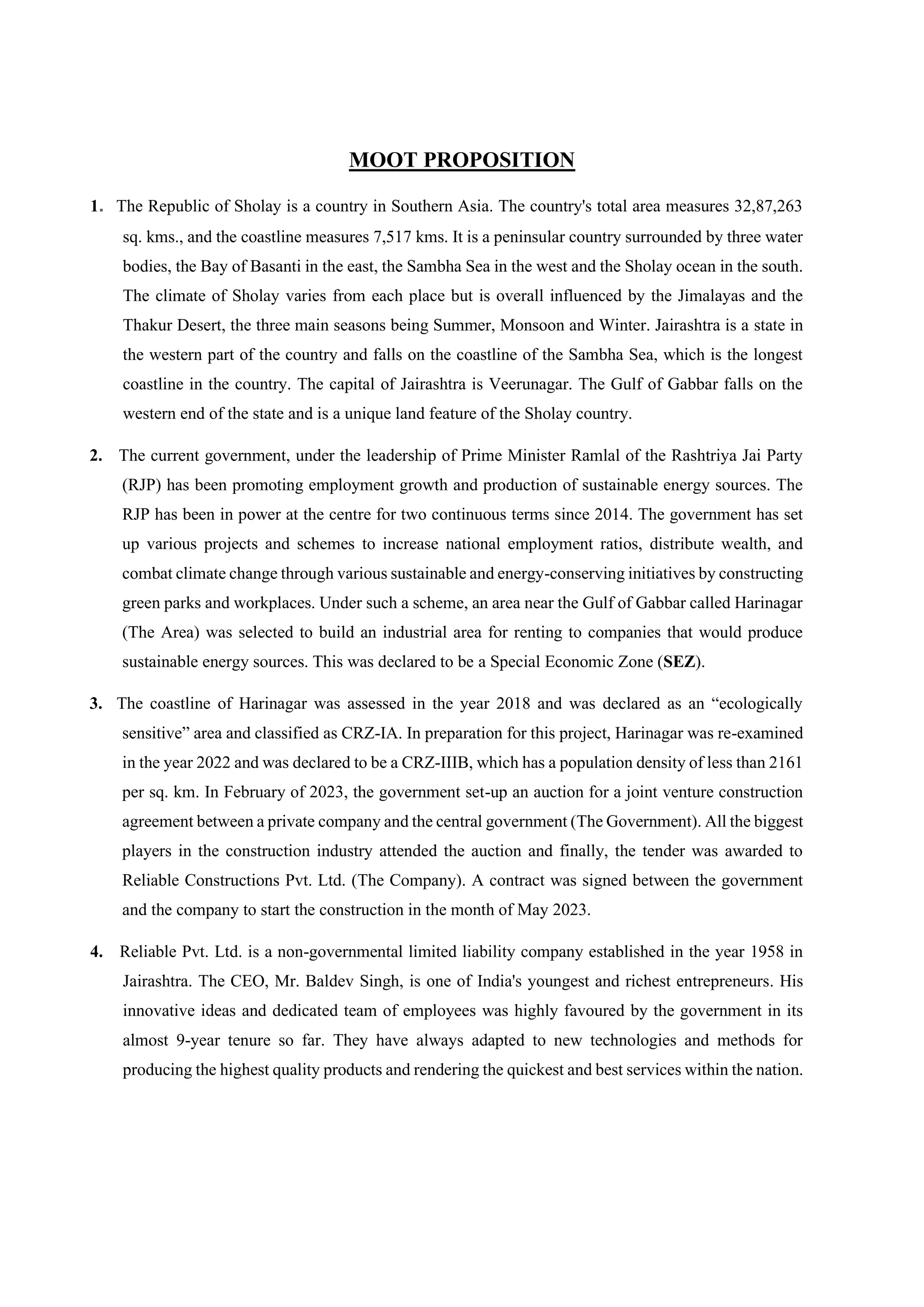 Moot Proposition (Lawoctopus Law school) | PDF