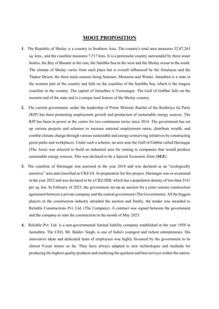 Moot Proposition (Lawoctopus Law school) | PDF | Geography | Science