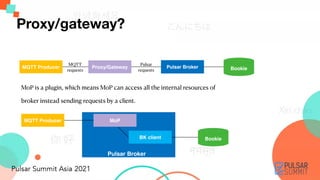 MoP(MQTT on Pulsar) - a Powerful Tool for Apache Pulsar in IoT - Pulsar Summit Asia 2021 | PPT