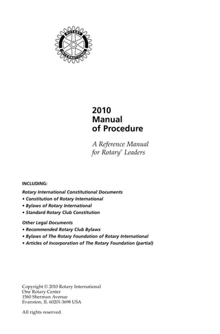 Rotary Manual of Procedures 2010-2013 | PDF