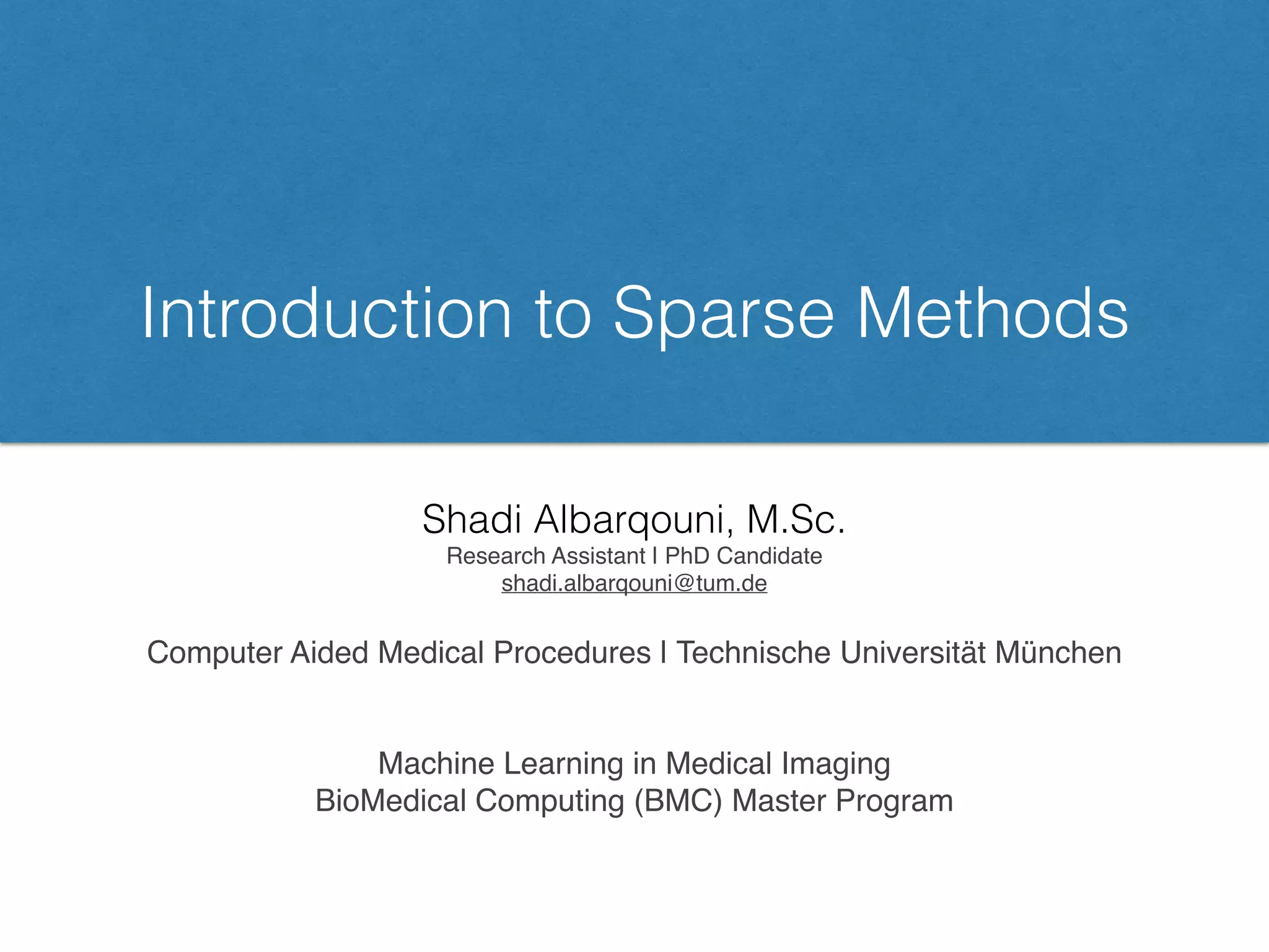 Sparse Regularization | PDF