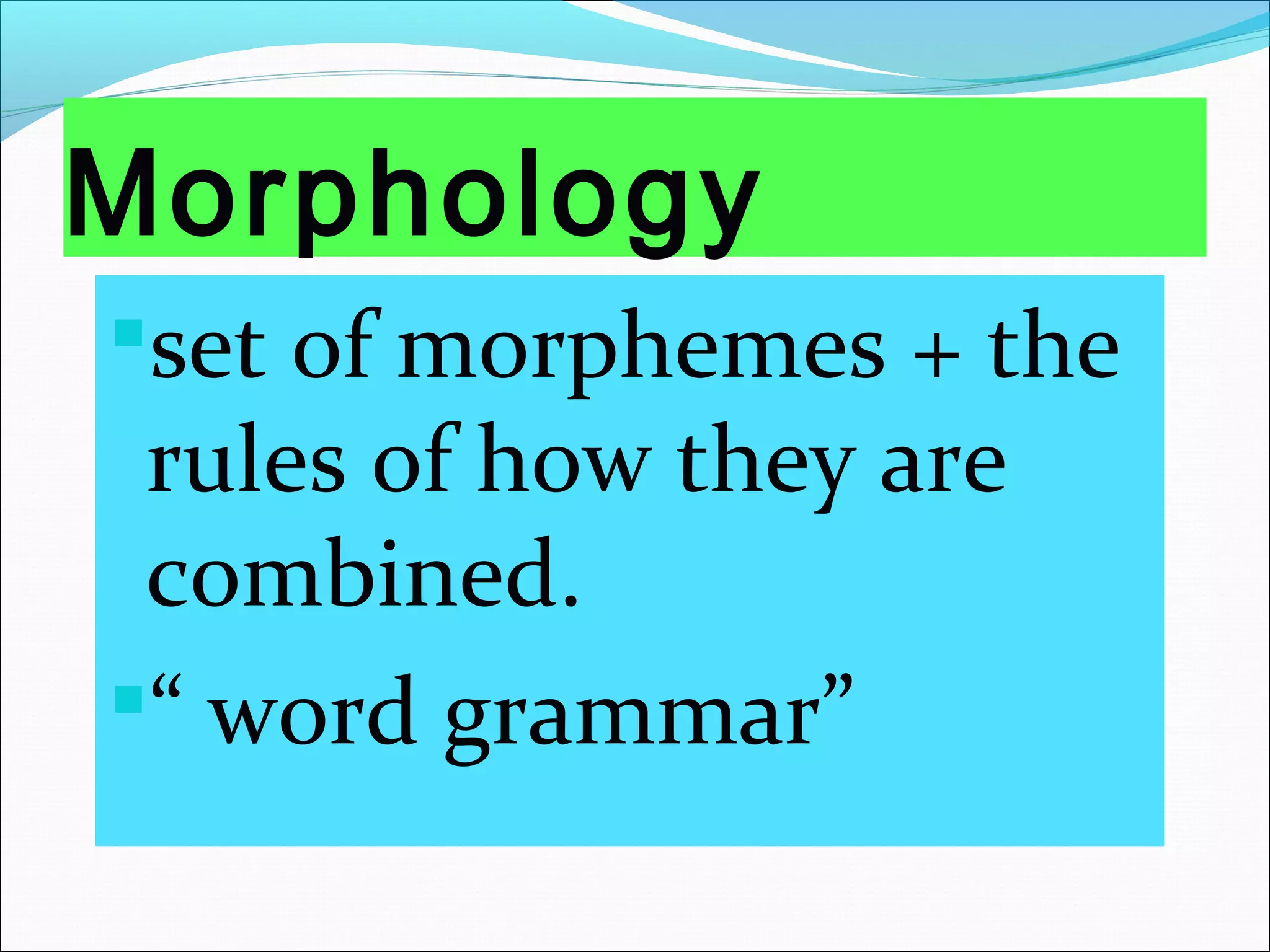 Introduction to Morphology | PPT