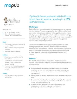 MoPub Case Study Optime Software | PDF