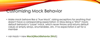 Moq 的進階用法 | PPTX