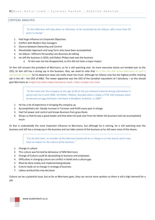 Critical Analysis on Morrisons Pre-Released material | PDF