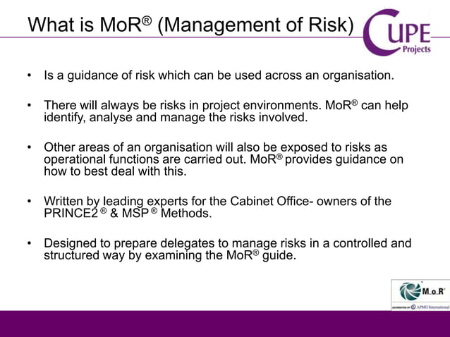 Management of Risk (MoR) | PPTX