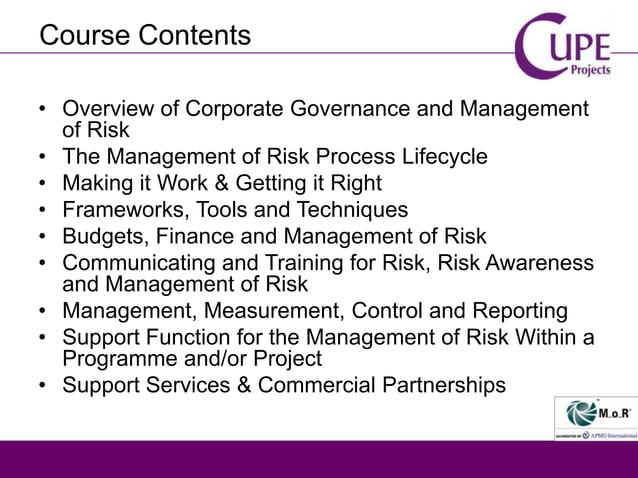 Management of Risk (MoR) | PPTX