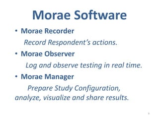 Morae software | PDF | Computer Software and Applications | Computing