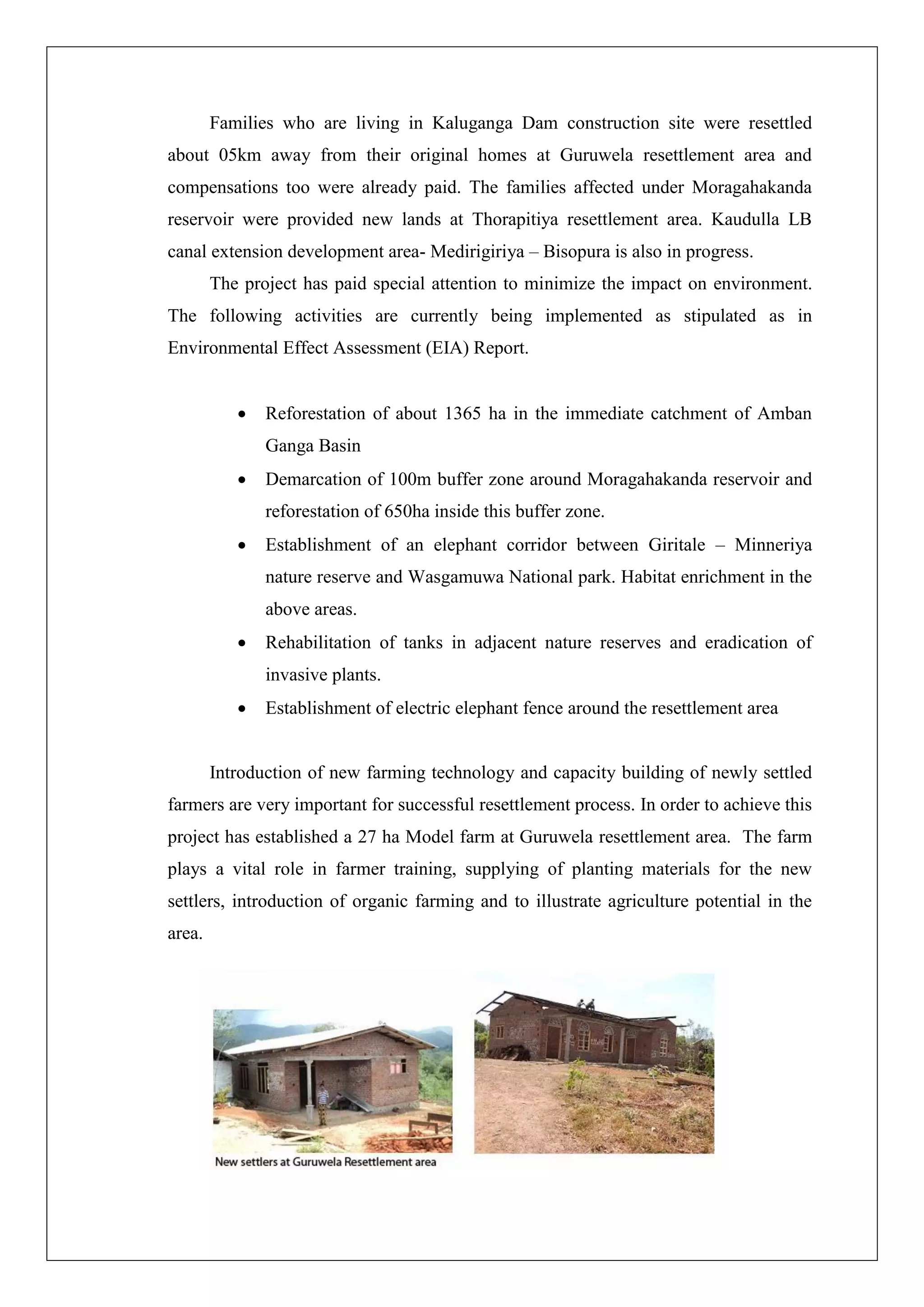 Field visit report of Moragahakanda reservoir project | PDF