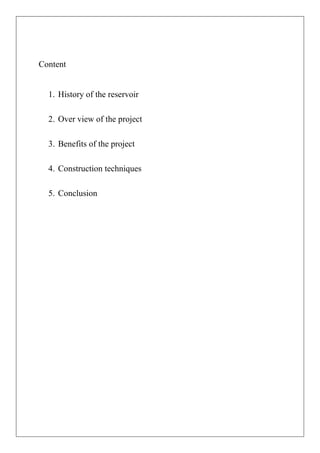 Field visit report of Moragahakanda reservoir project | PDF