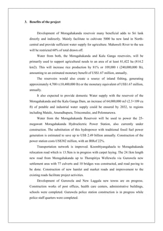 Field visit report of Moragahakanda reservoir project | PDF