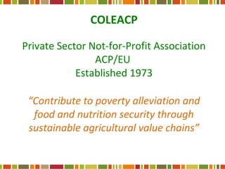 2nd Pacific Agribusiness Forum: Morag Webb "Sustainability Standards" | PPT