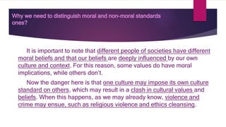 Moral and Non moral Standard: Concept and Perspective | PPTX