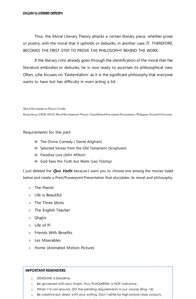 Moral Philosophical Literary Theory in English | PDF