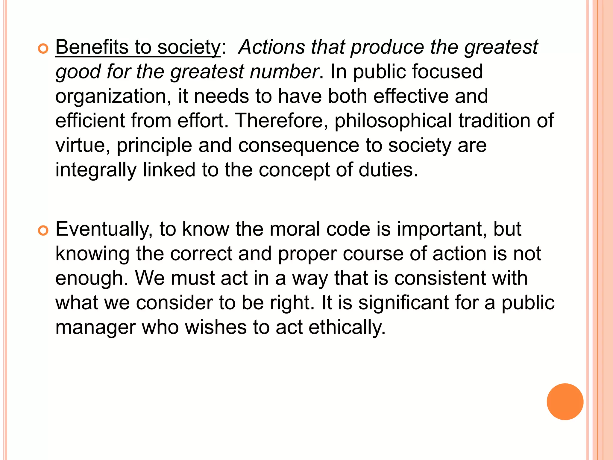 Moral action in public administration | PPTX
